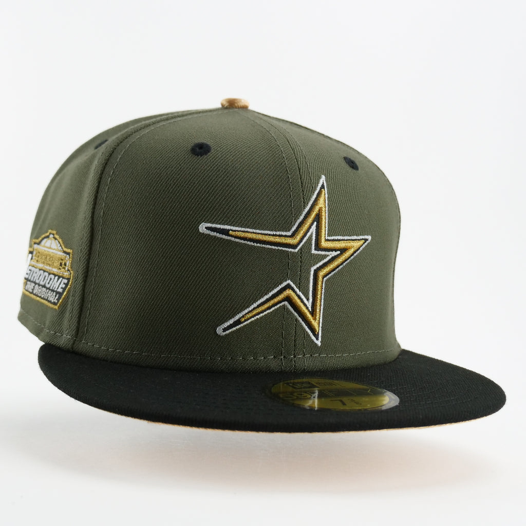 New Era Custom Exclusive Fitted Olive Houston Astros Astrodome Patch ...